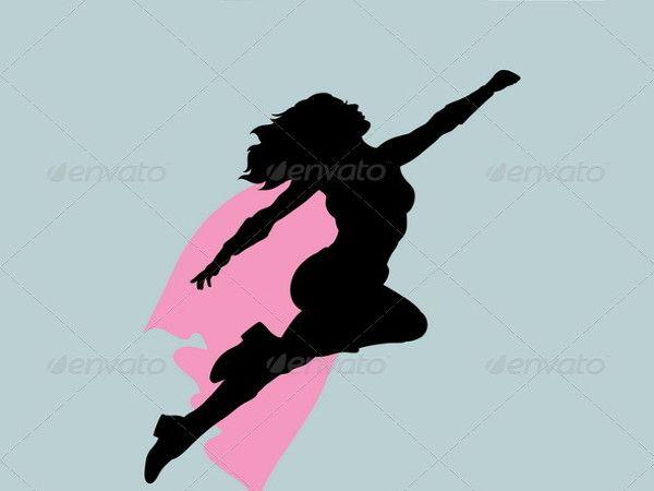 Female Superhero Logo in vector format (SVG)