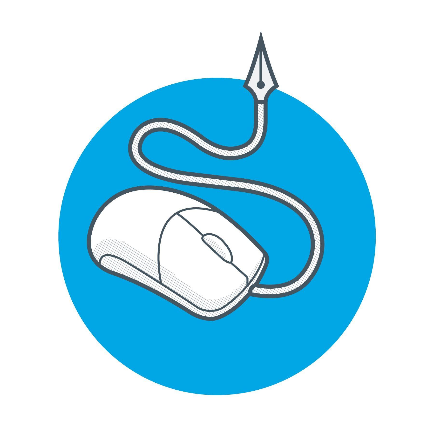 3 Slanted Blue Lines Logo